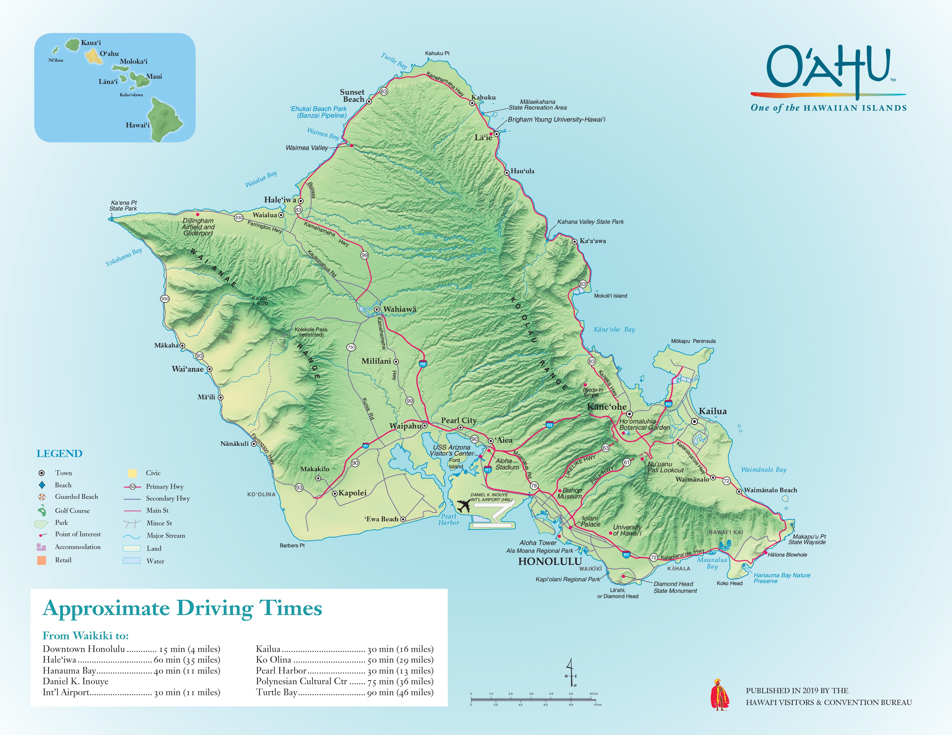 North Shore Oahu Hawaii Map